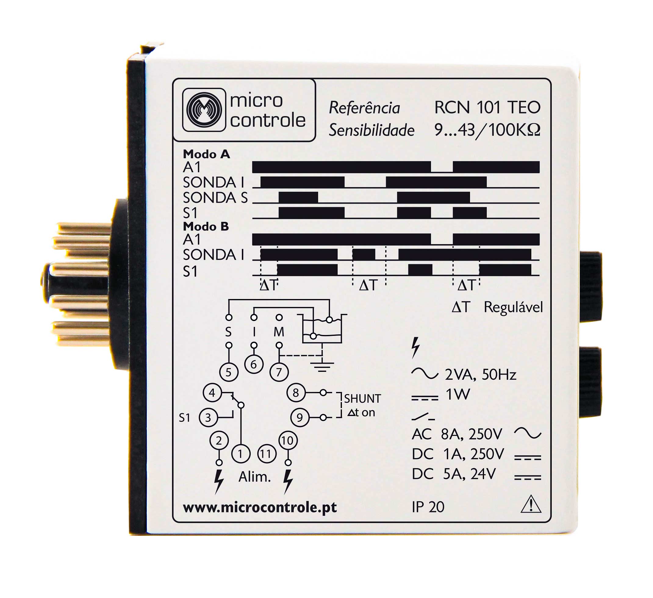 Relé de control de esvaziamento de pozo - RCN 101 TEO