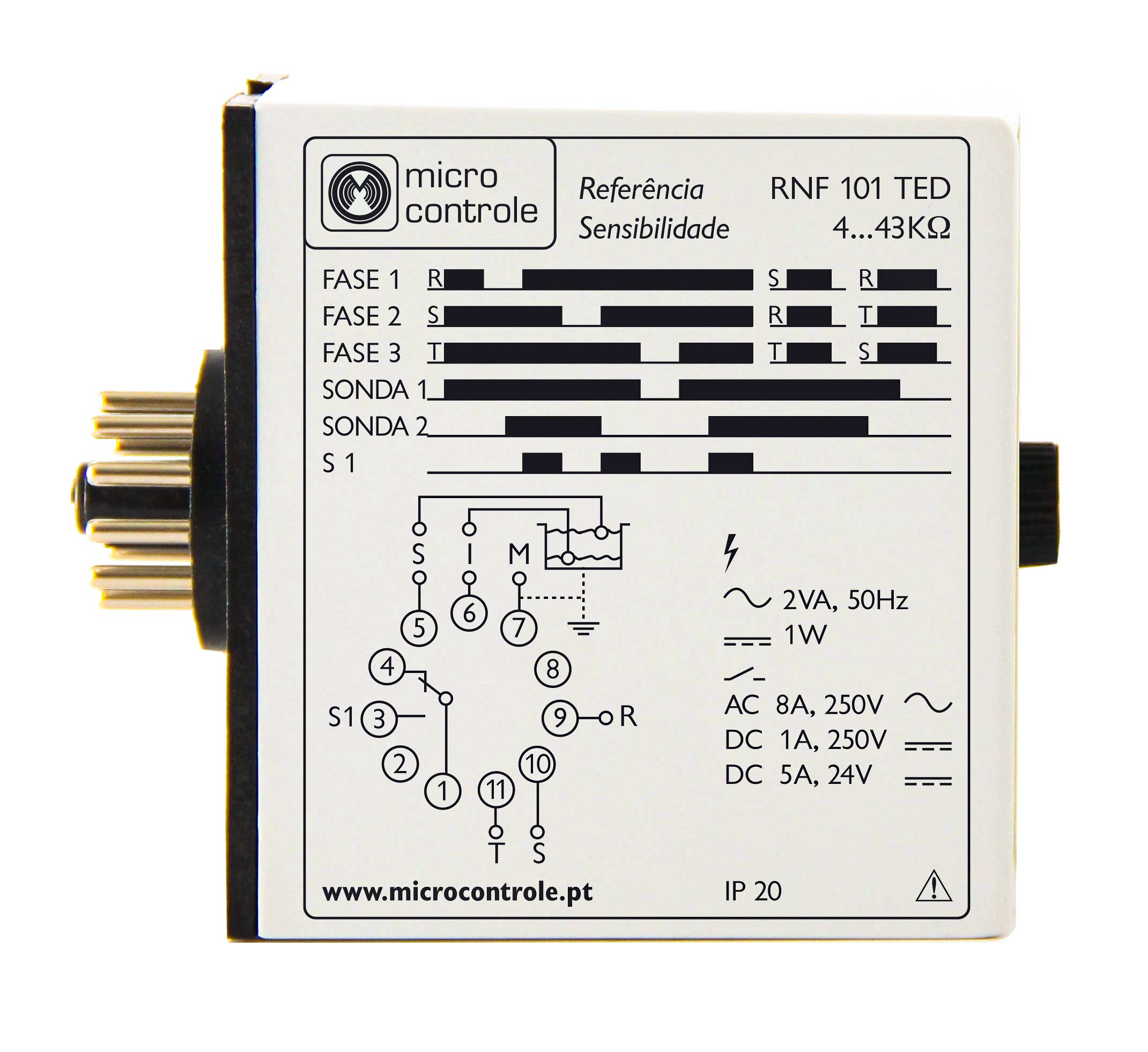 Level and Phase Loss Relay - RNF 101 TED - micro controle