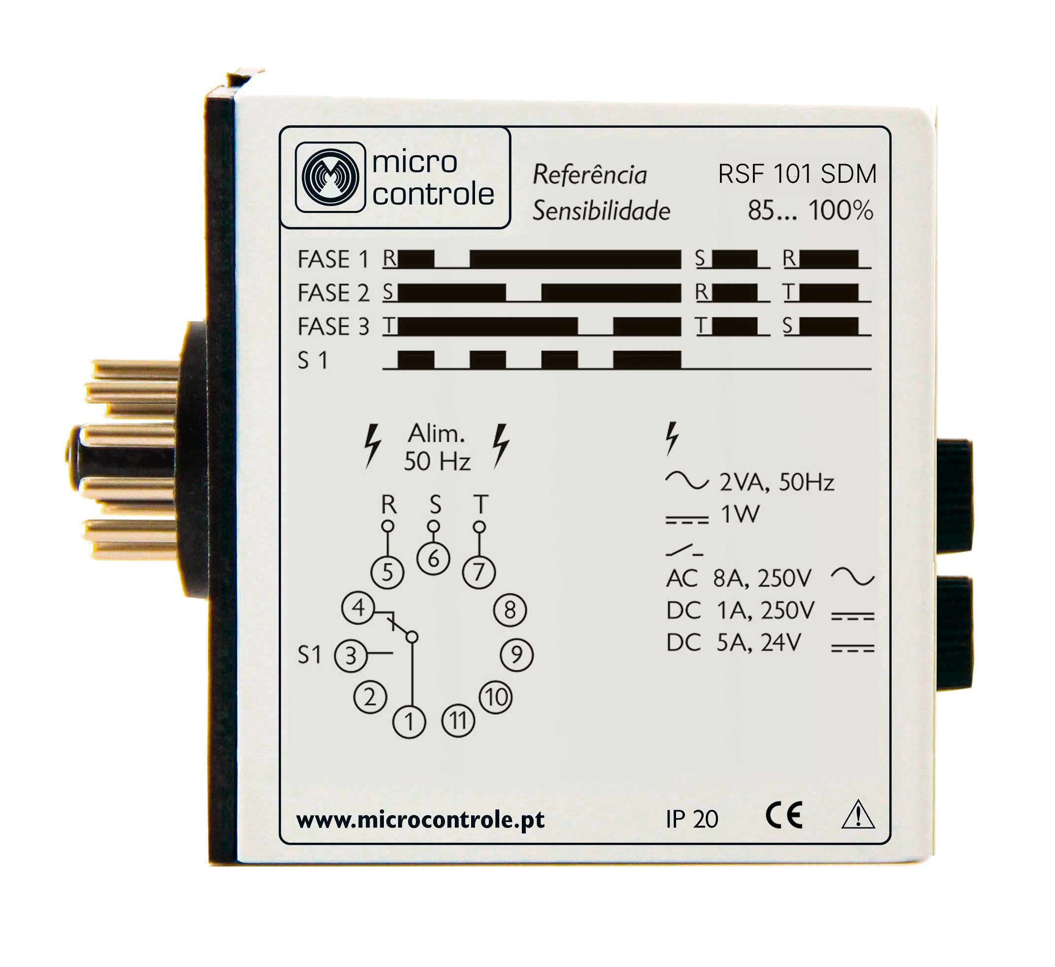 Relé de Sequência e Falta de Fase - RSF 101 SDM - micro controle
